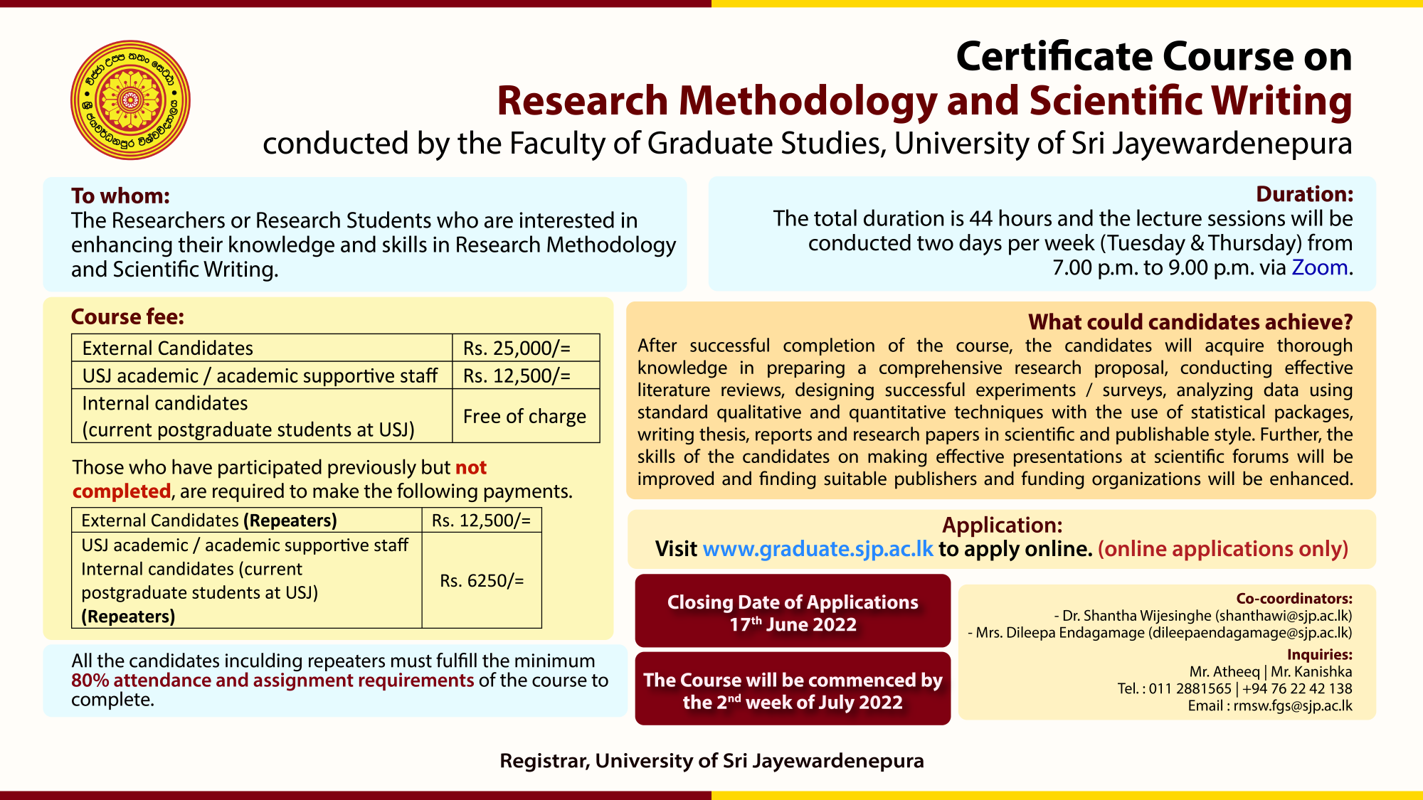 Certificate Course on Research Methodology & Scientific Writing ...