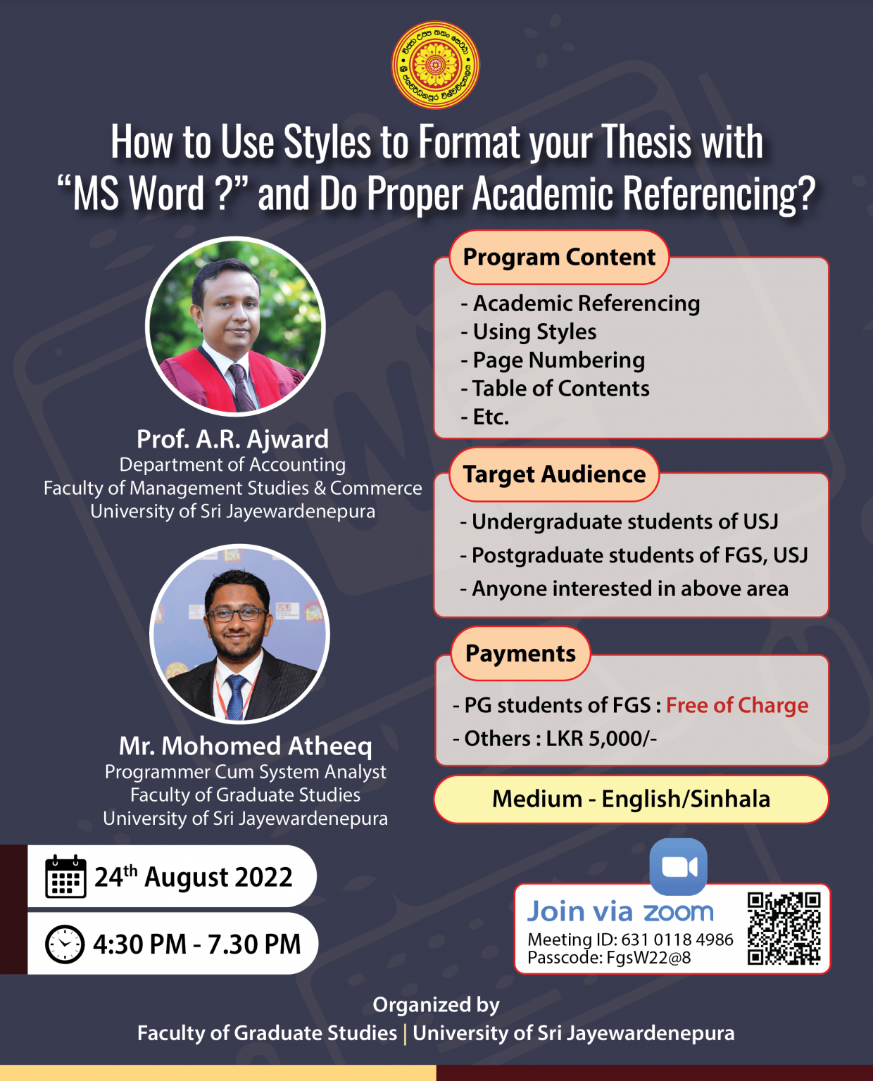 Workshop on How to use Styles to format your thesis with MS word and Do ...