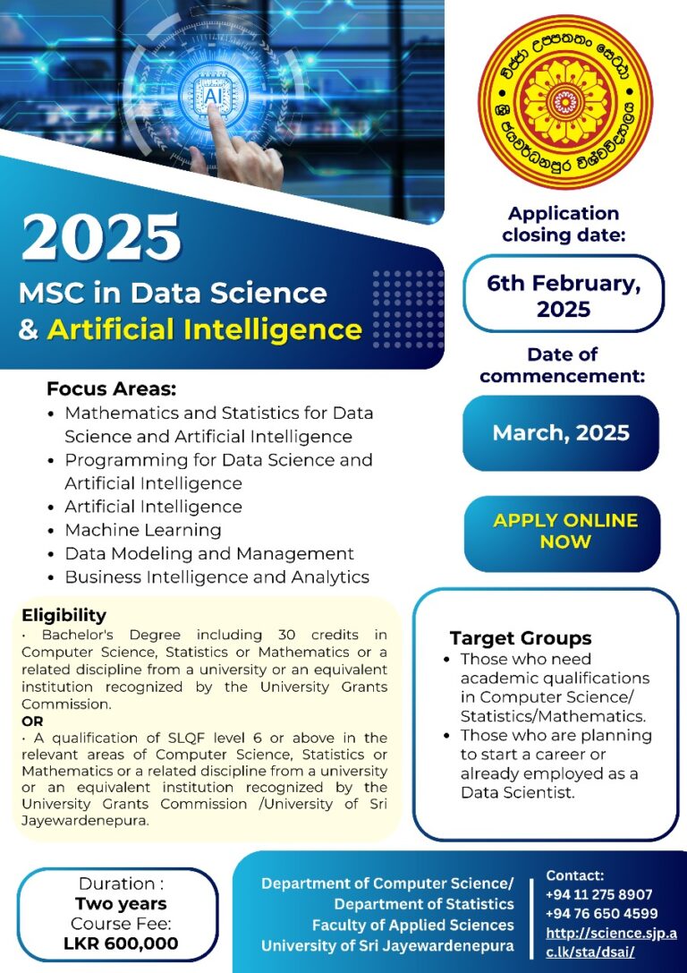 MSc in Data Science and Artificial Intelligence – 2025 – Faculty of ...